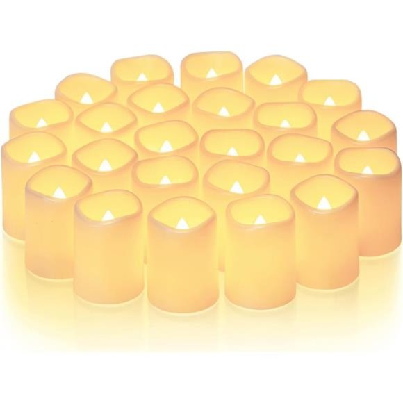 Holiday | 24 Pack Flickering Flameless Votive Candles 20hour Long ...